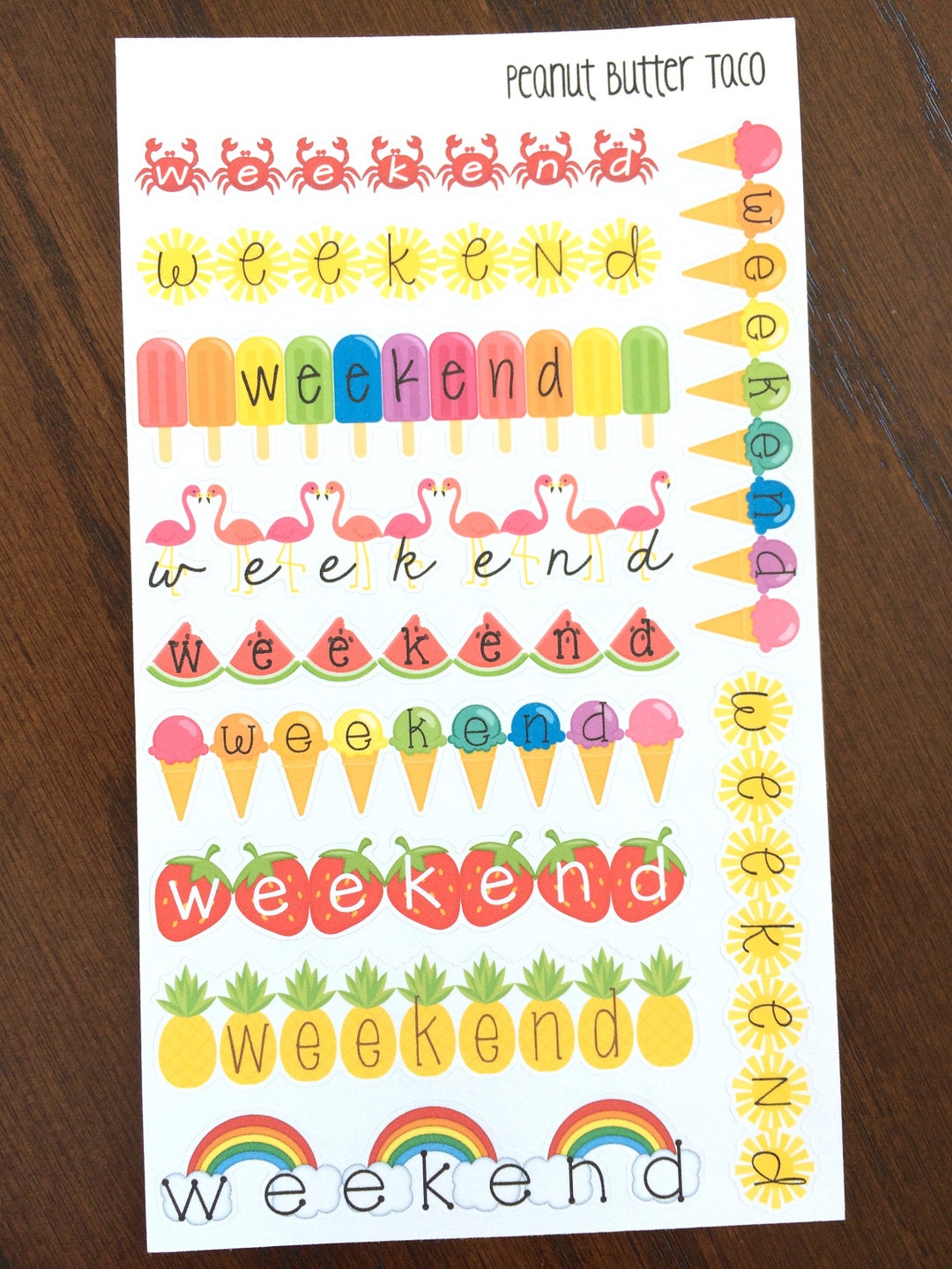 Summer Weekend Planner Stickers - Summer Stickers - Weekend Banner ...