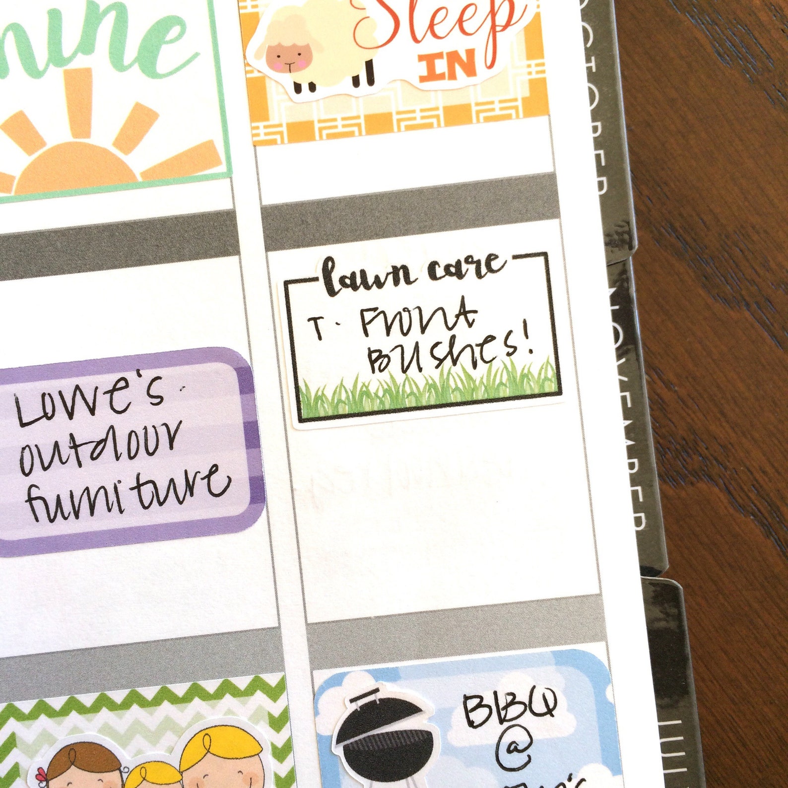 Lawn Care Boxes - Yard Work Stickers - Cut Grass Planner Stickers - Mow ...