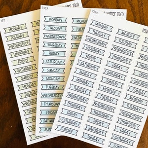Days of the Week Flags Bullet Journal Stickers Day Stickers Calendar ...