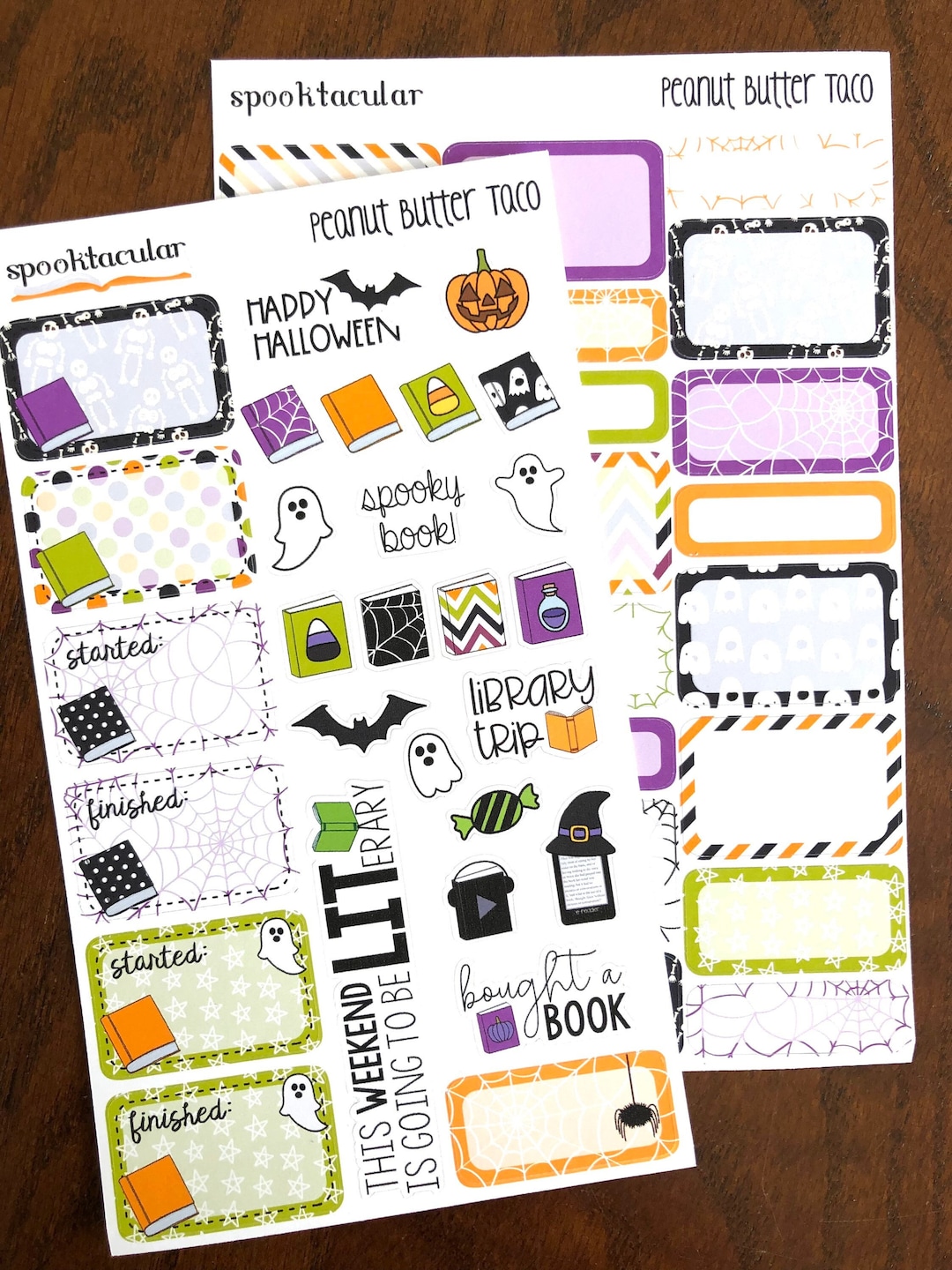 Halloween Bookish Sampler Planner Stickers - Spooktacular Reading ...