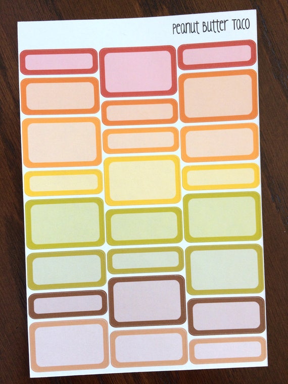 Solid Fall Mixed Boxes Planner Stickers Fall Stickers Half | Etsy