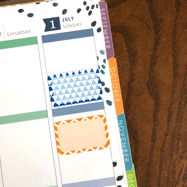 Bright Rainbow Half Boxes - Planner Stickers - Rainbow Half Boxes ...