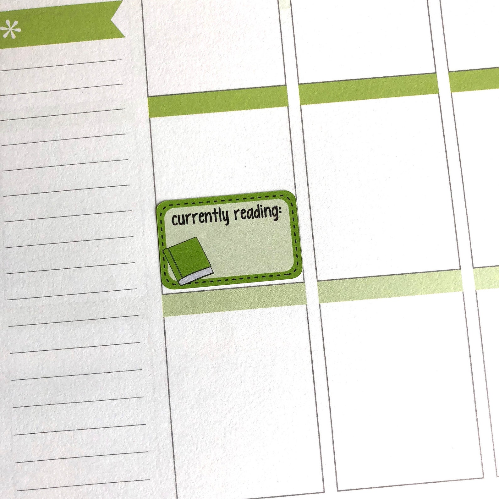 Currently Reading Boxes - Reading Planner Stickers - Book Stickers ...