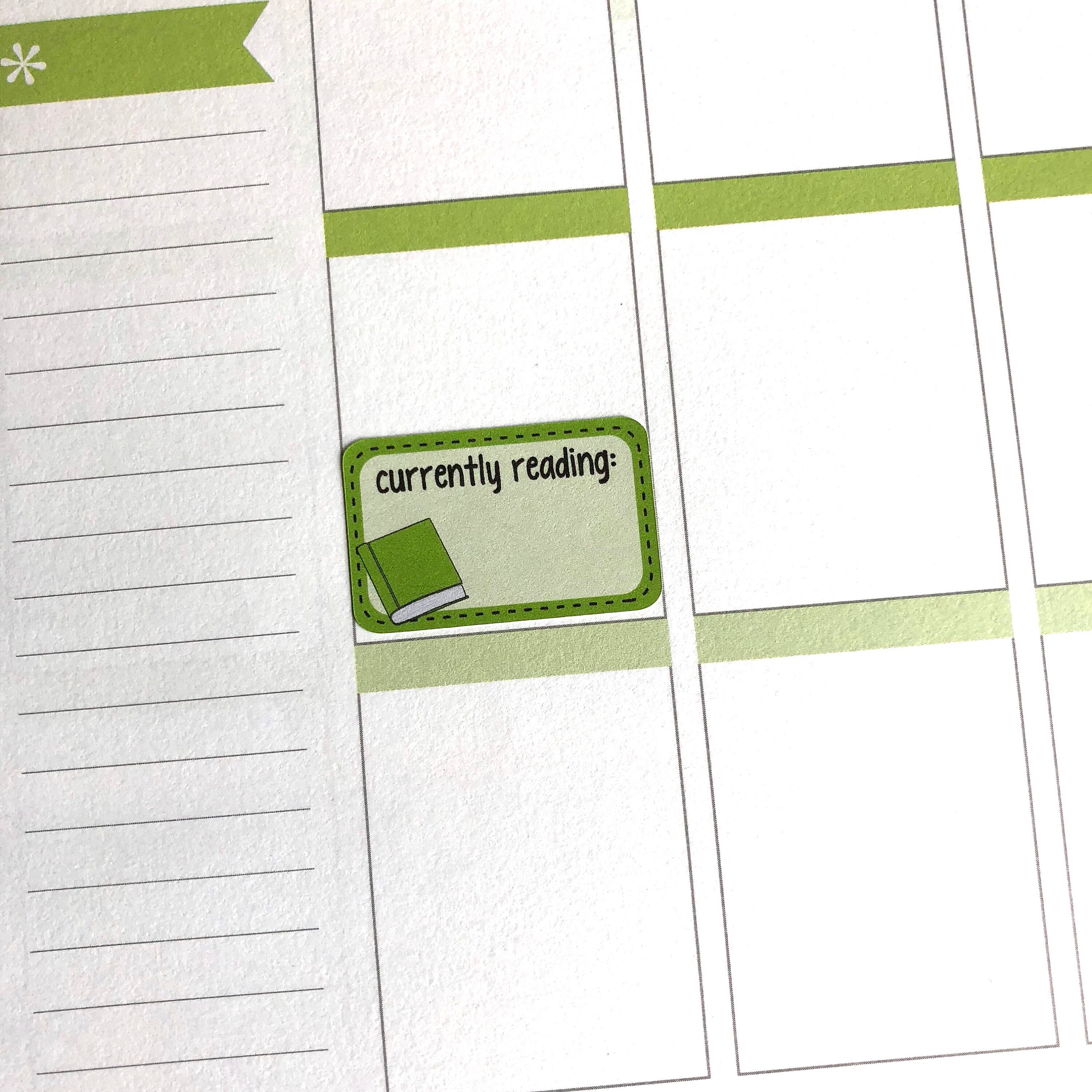 Currently Reading Boxes Reading Planner Stickers Book - Etsy