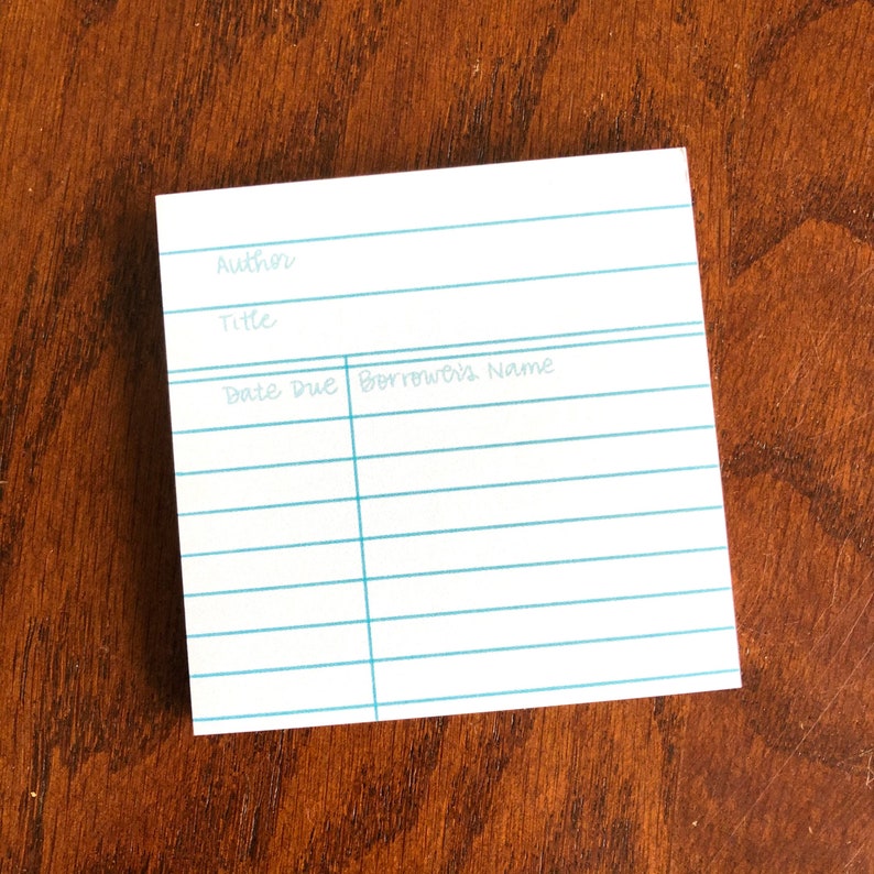Library Card Sticky Notes Reading Sticky Notes Bookworm - Etsy