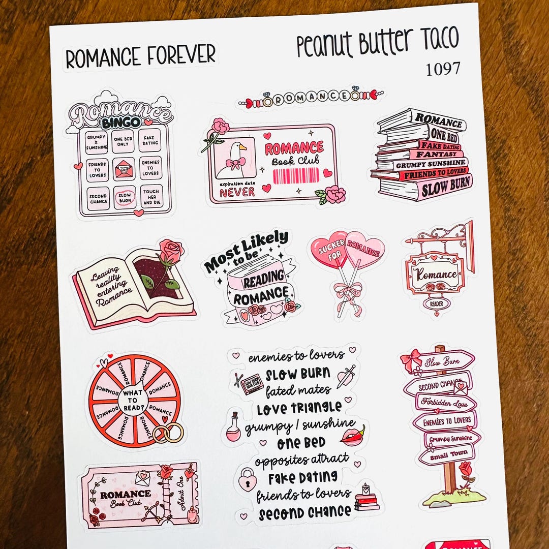 Romance Forever Planner Stickers - Romance Trope Reading Stickers ...