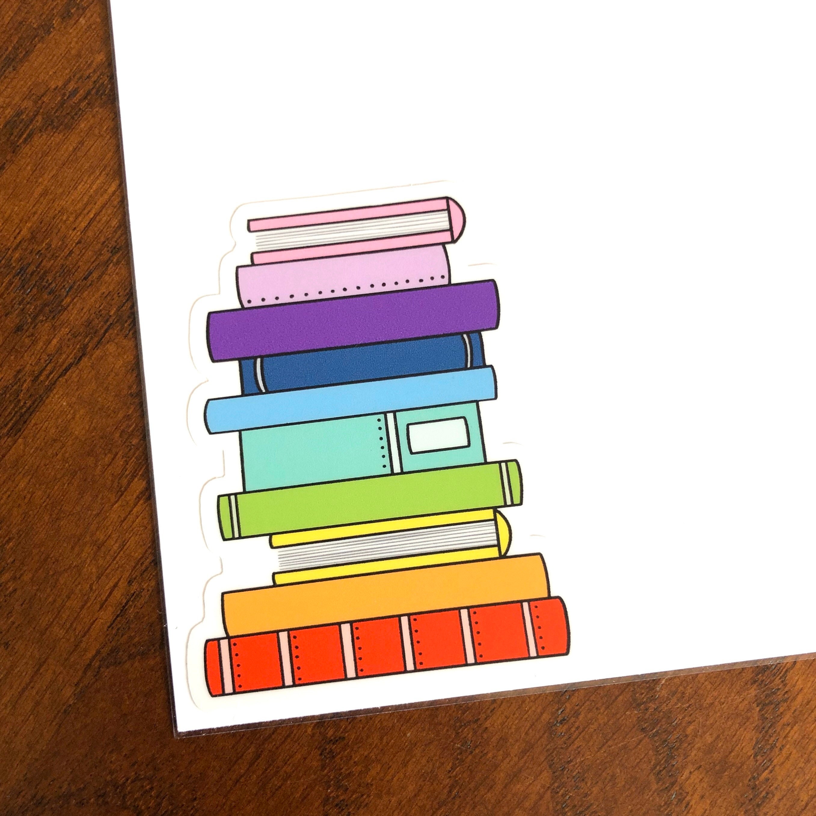 Book Stack Vinyl Sticker Bookish Vinyl Decal Laptop - Etsy