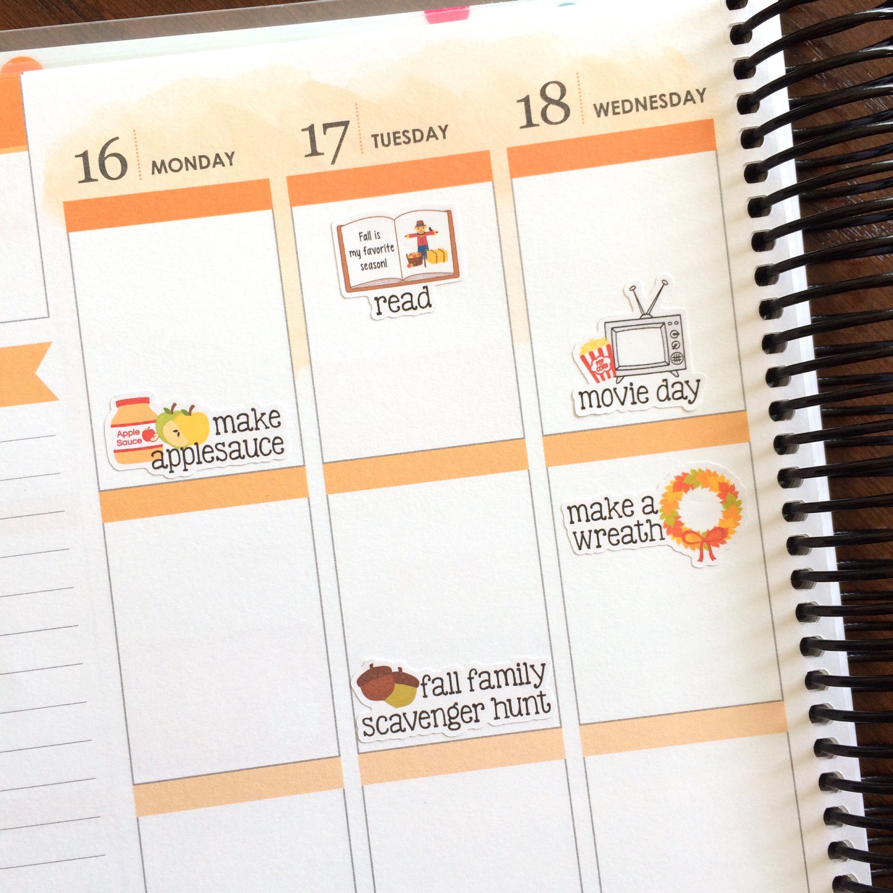 Fall Quality Time Stickers - Seasonal Family Time Planner Stickers ...