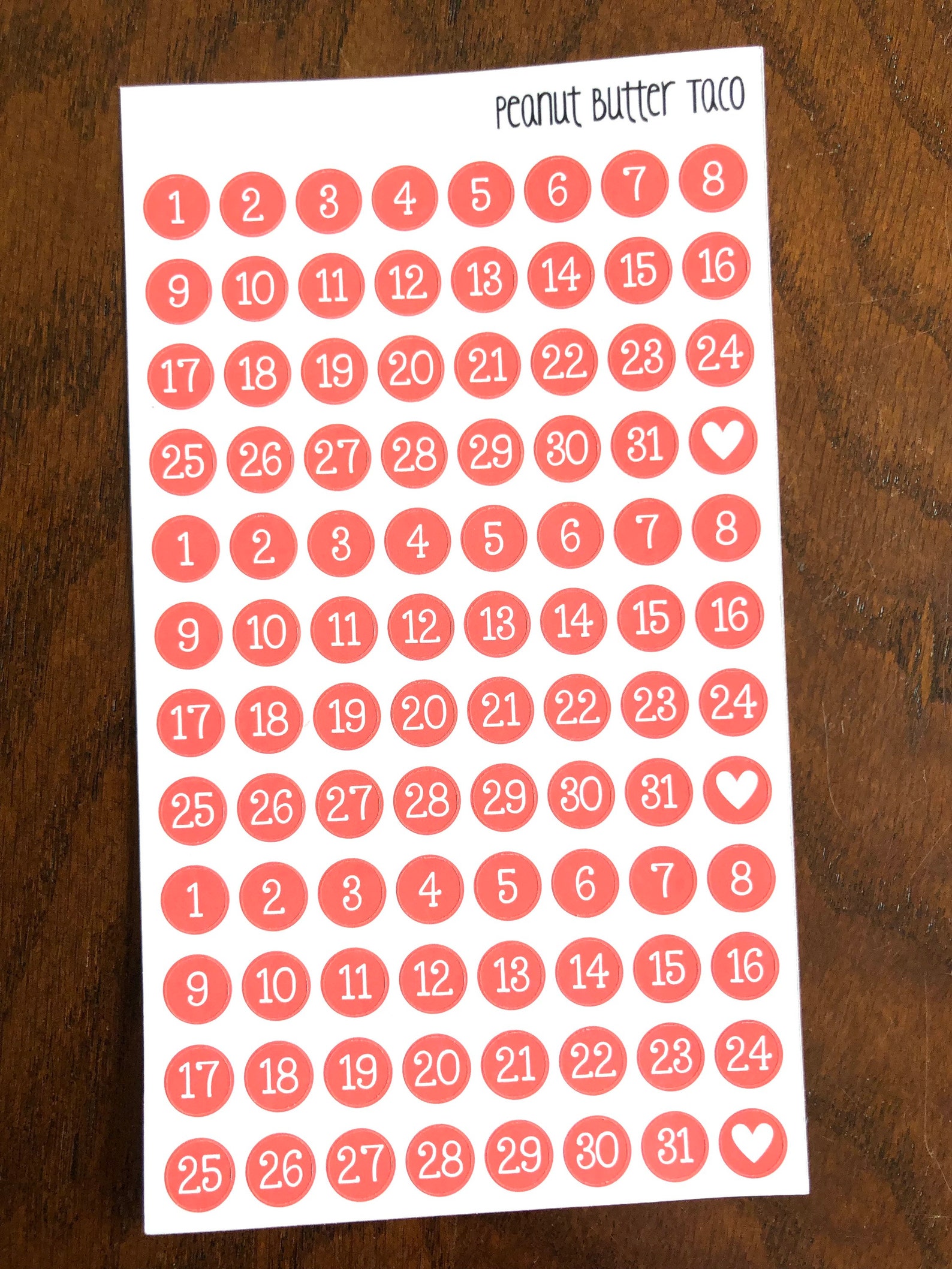 Color Choice Tiny Date Stickers Countdown Stickers Small Number ...