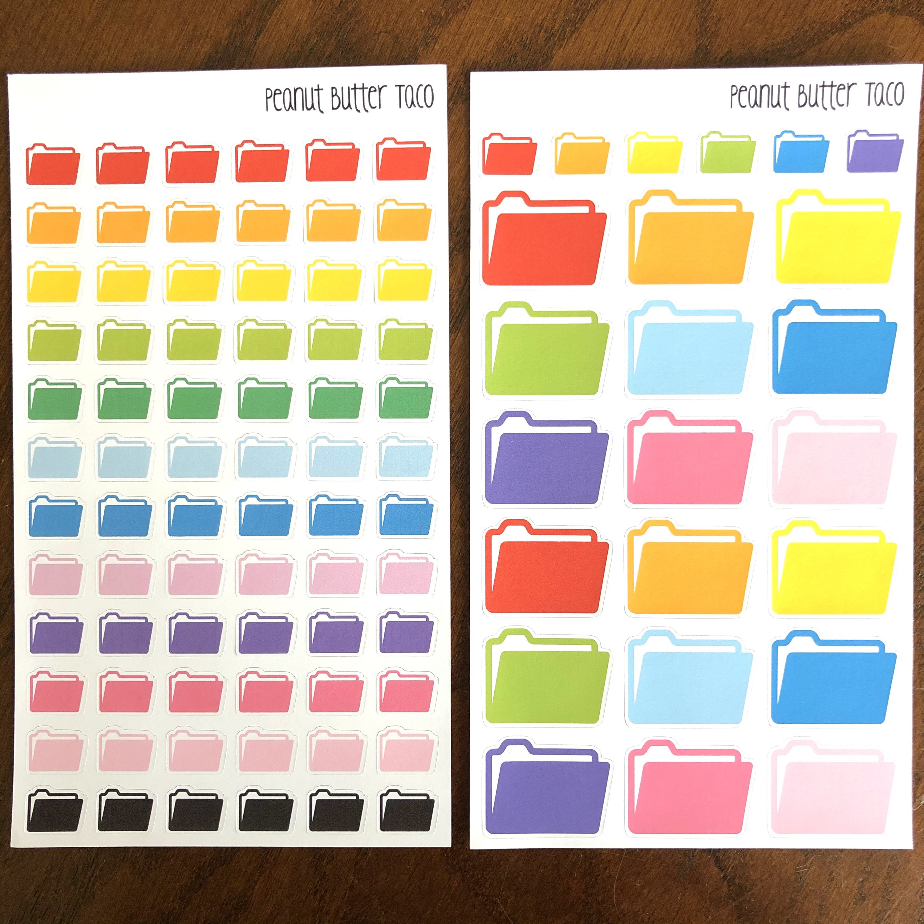 File Folder Stickers Small or Large File Folder Icon Planner - Etsy