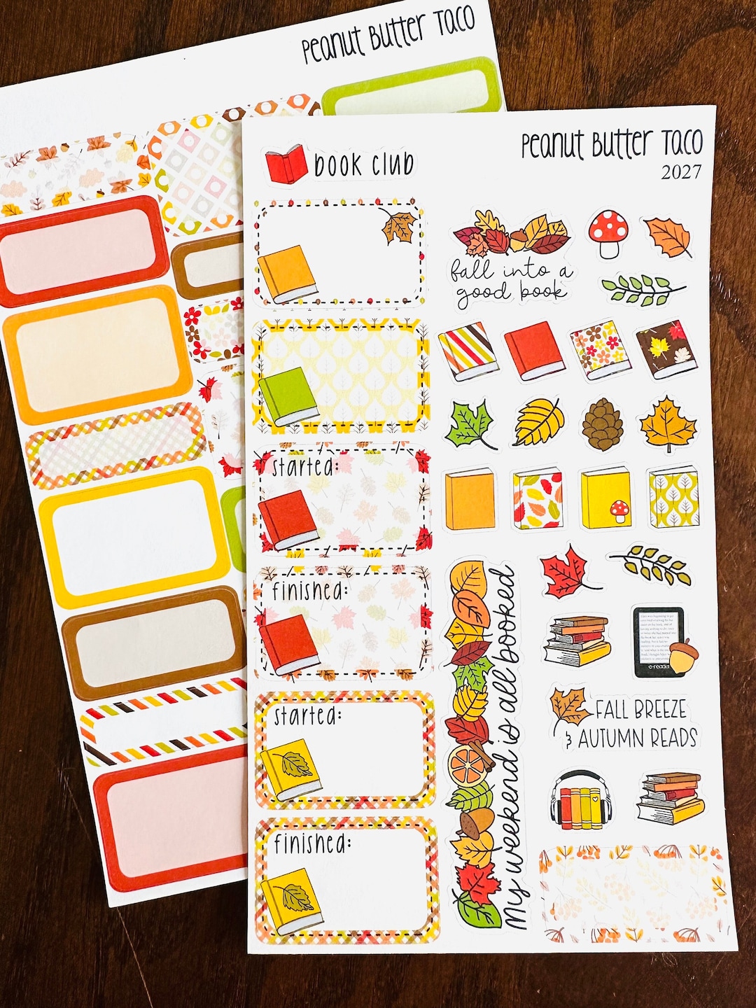 Classic Fall Bookish Sampler Planner Stickers - Autumn Reading Stickers ...