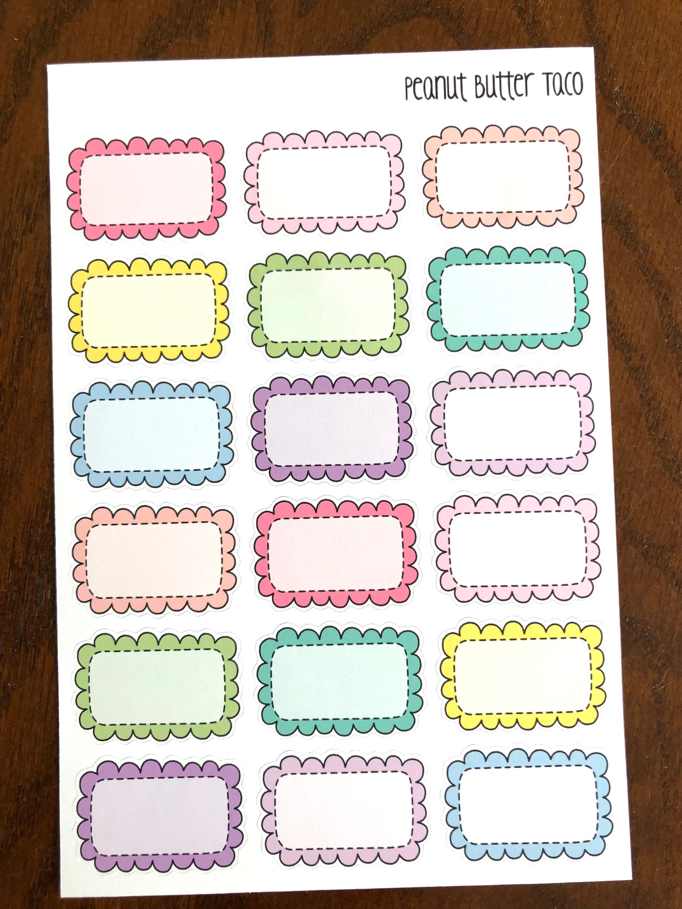 Scallop Half Boxes Rainbow or Pastel Scalloped Doodle - Etsy
