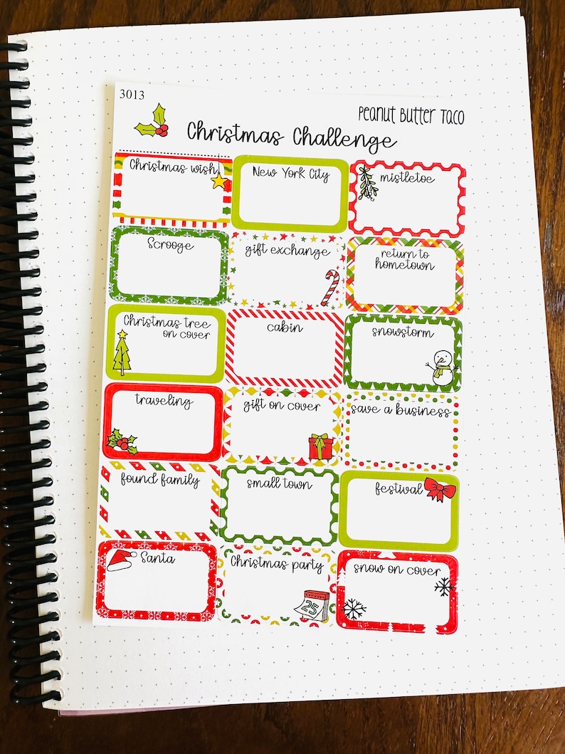 Christmas Reading Challenge - Holiday Movie Book Challenge Stickers ...