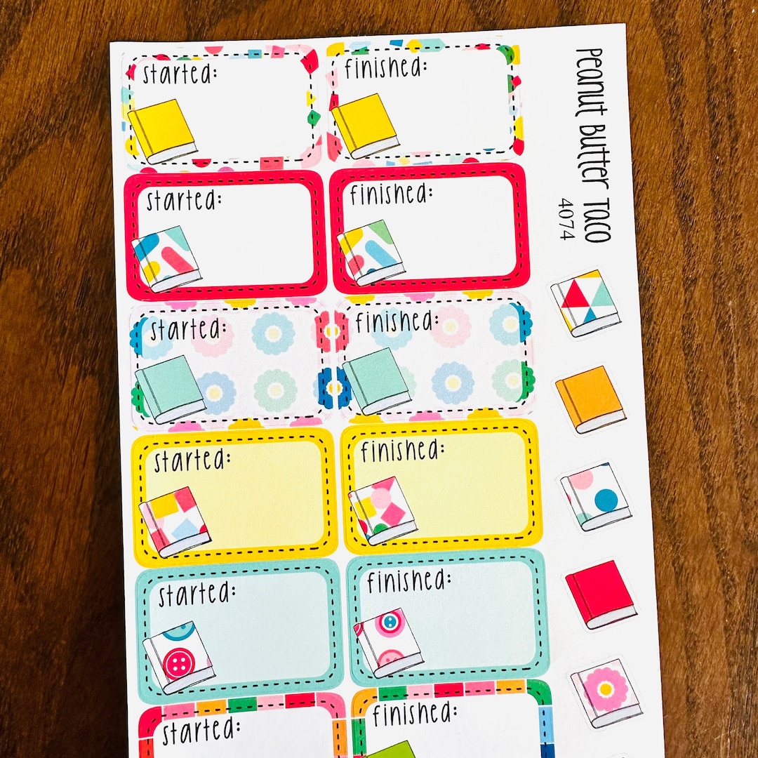 Cute as a Button Started/finished Reading Planner Stickers - Bookish ...