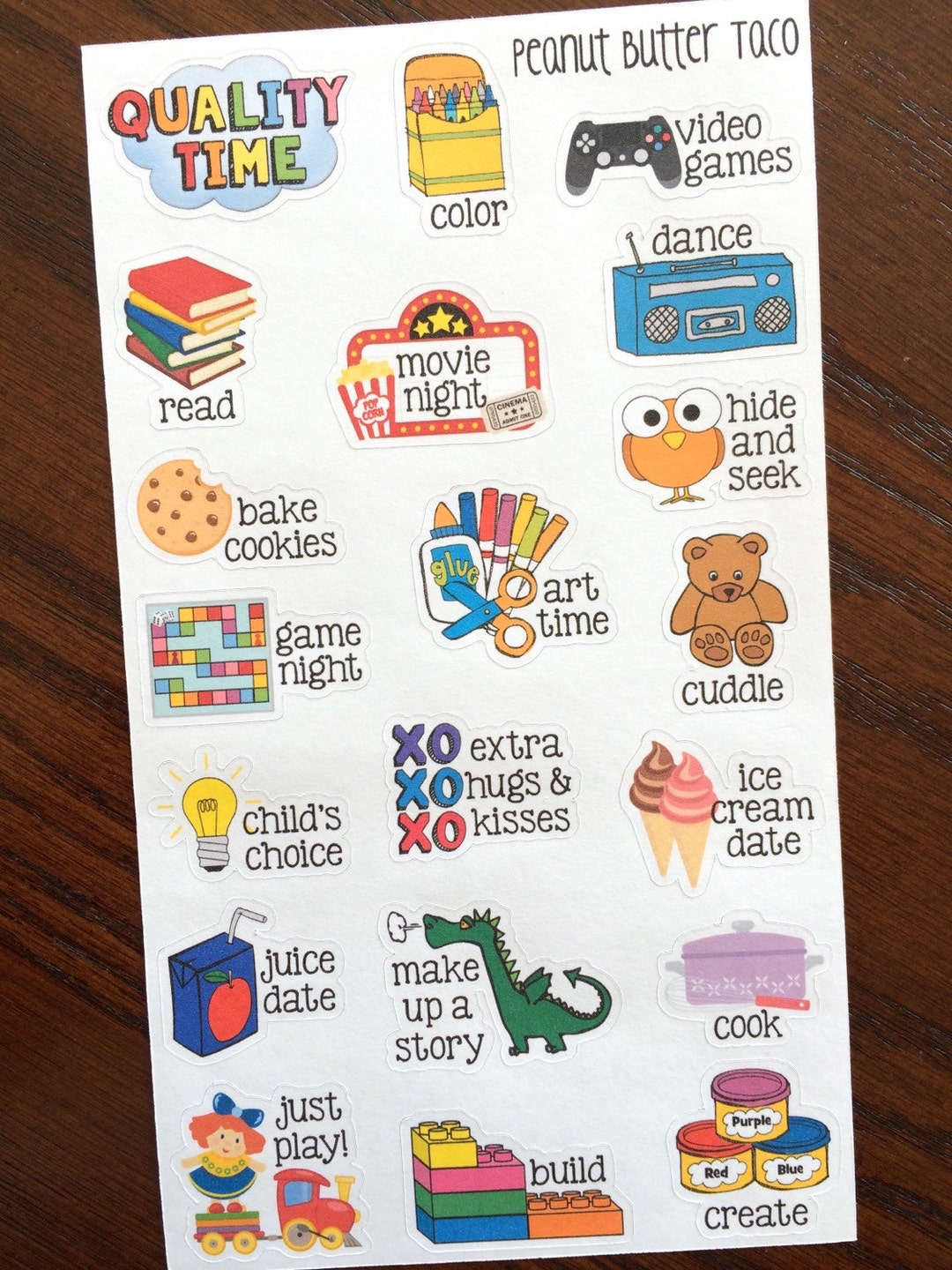 Quality Time Stickers - Family Time Planner Stickers - Kid Stickers ...