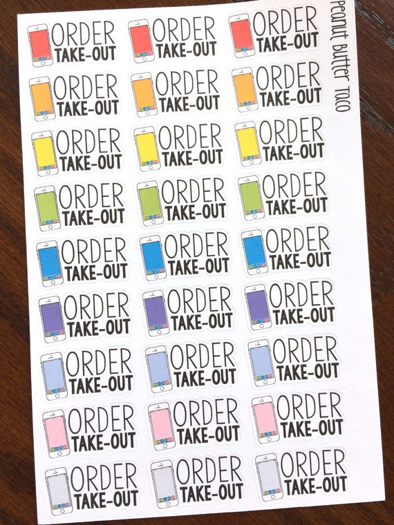 Order Takeout Planner Stickers Meal Planning Stickers Food - Etsy