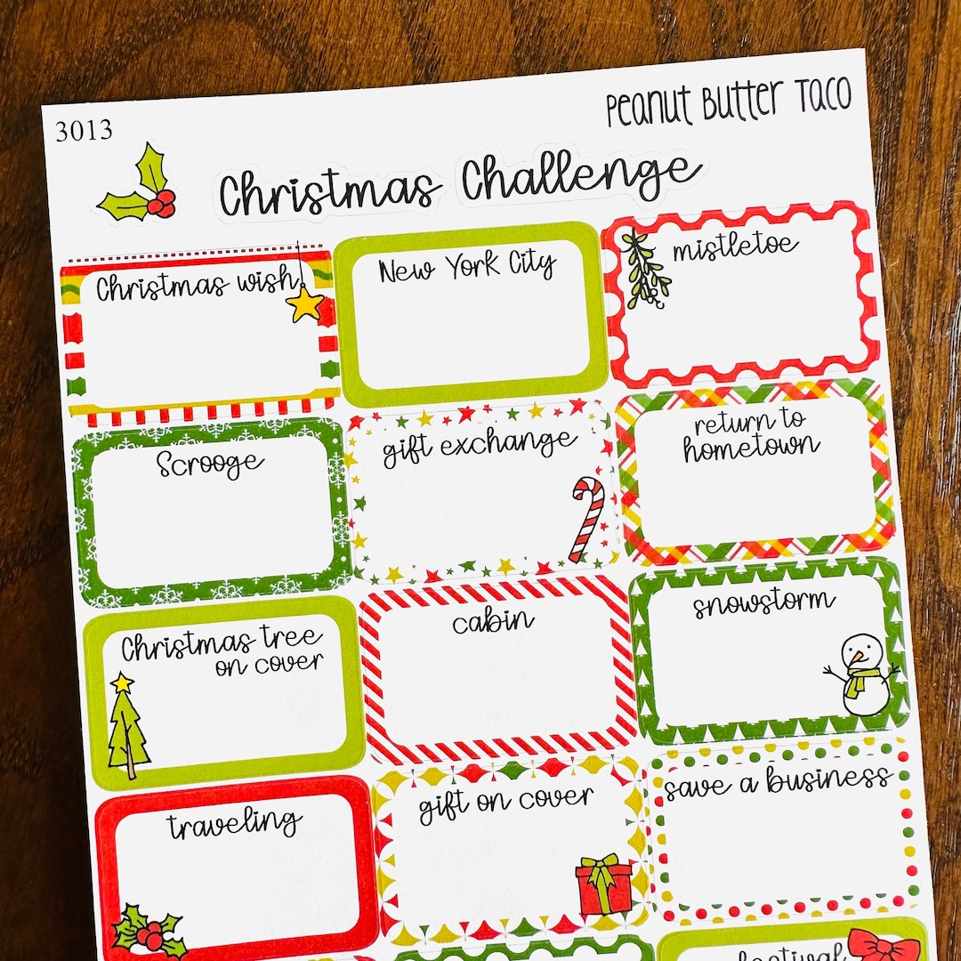 Christmas Reading Challenge - Holiday Movie Book Challenge Stickers ...