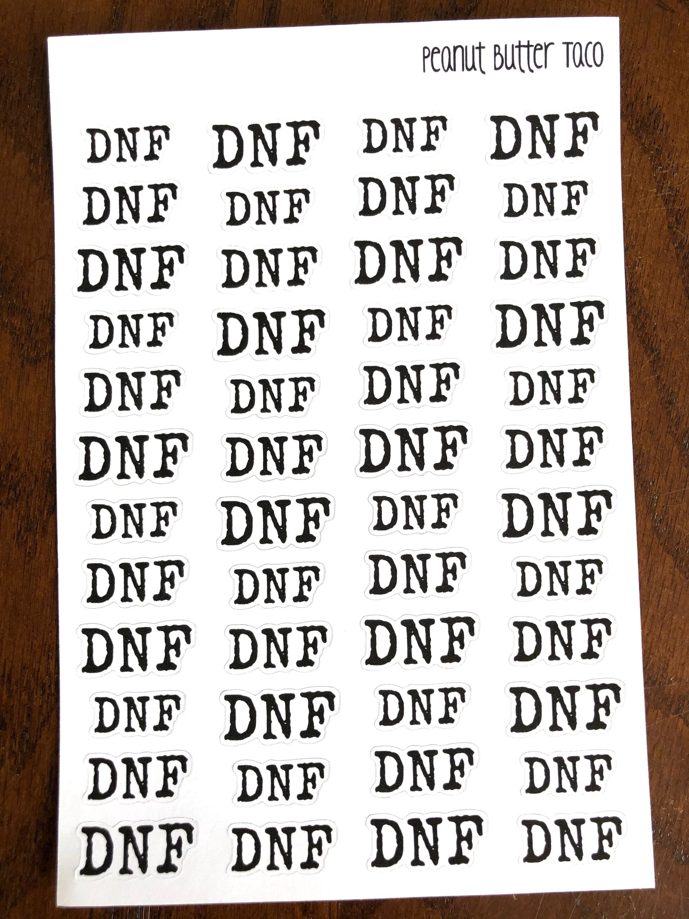 DNF Reading Planner Stickers - Did Not Finish - Bookish Stickers - Book ...