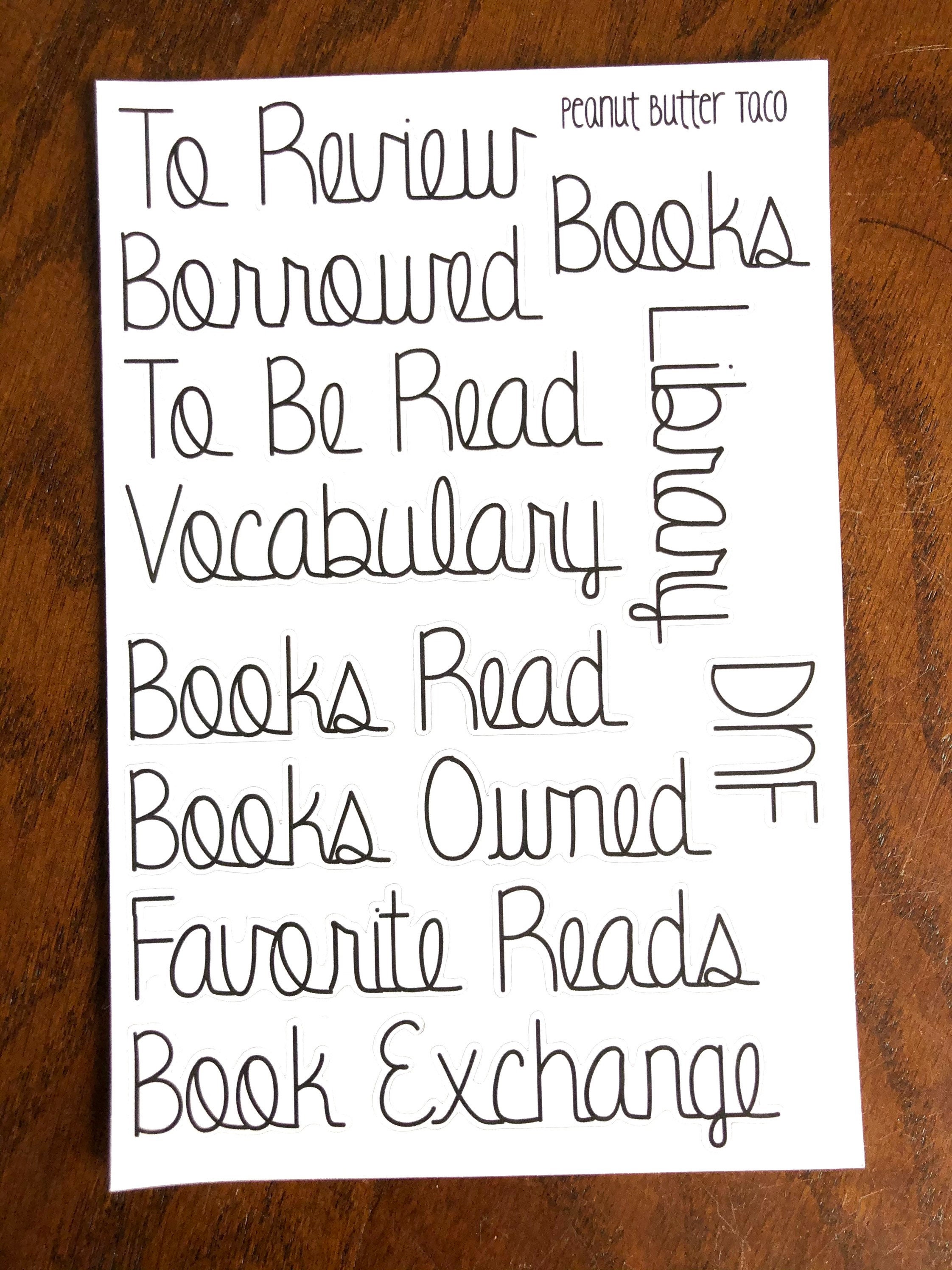 Choose Your Reading Planner Headers - Reading Notebook Stickers ...
