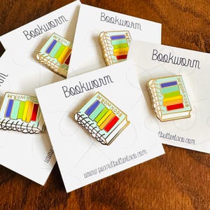The Bookworm Life Enamel Pin - Reading Notebook Bookish Enamel Pin ...