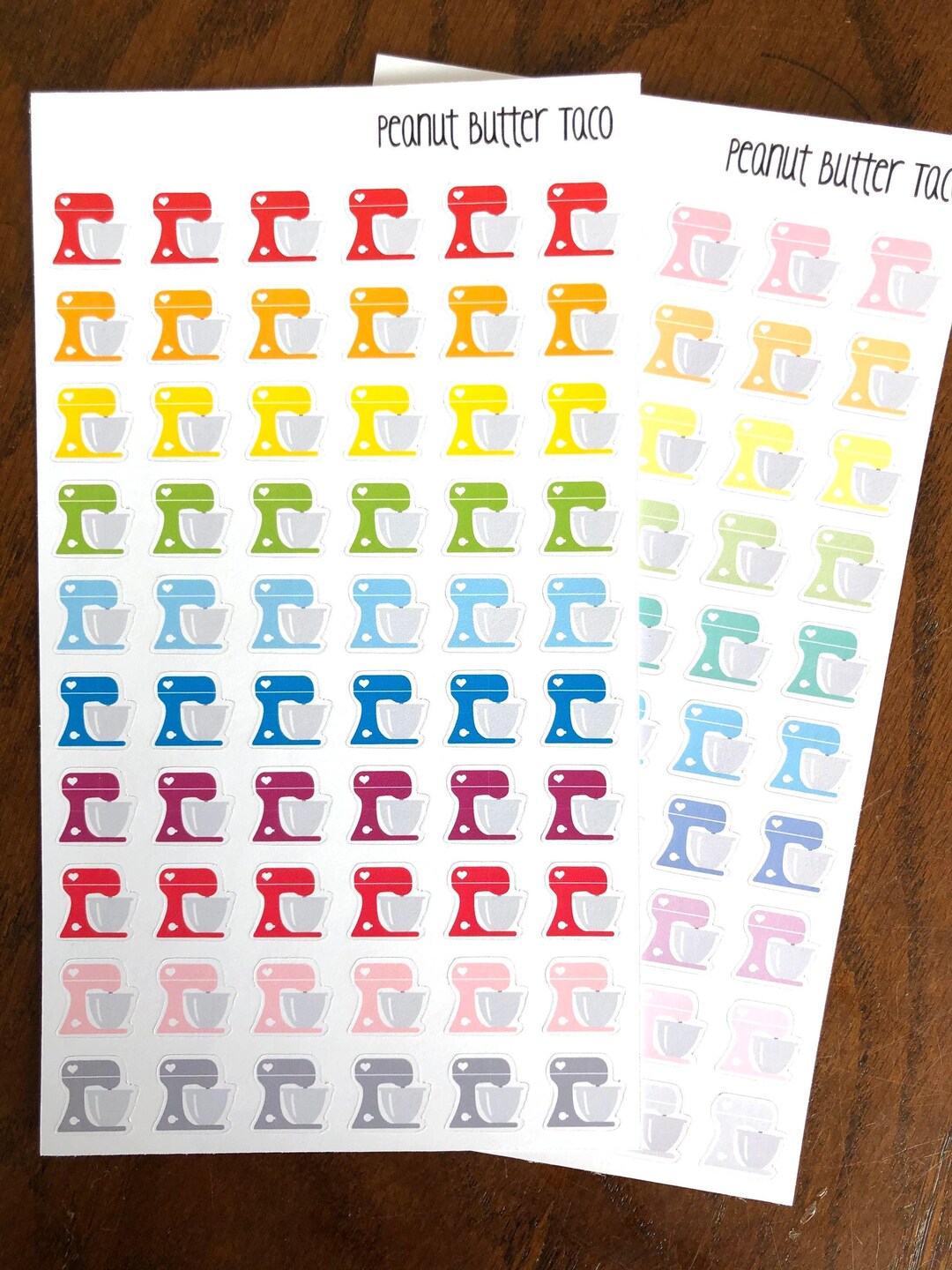 Mixer Planner Stickers - Pastel or Rainbow Baking Stickers - Kitchen ...