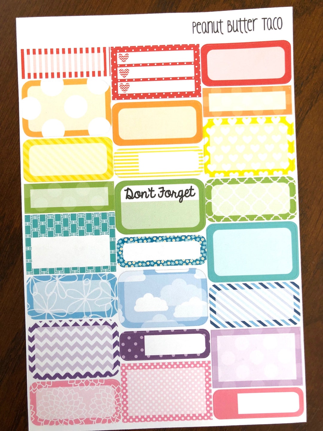 Box Sampler Planner Stickers - Boxes Stickers - Half Boxes - Quarter ...