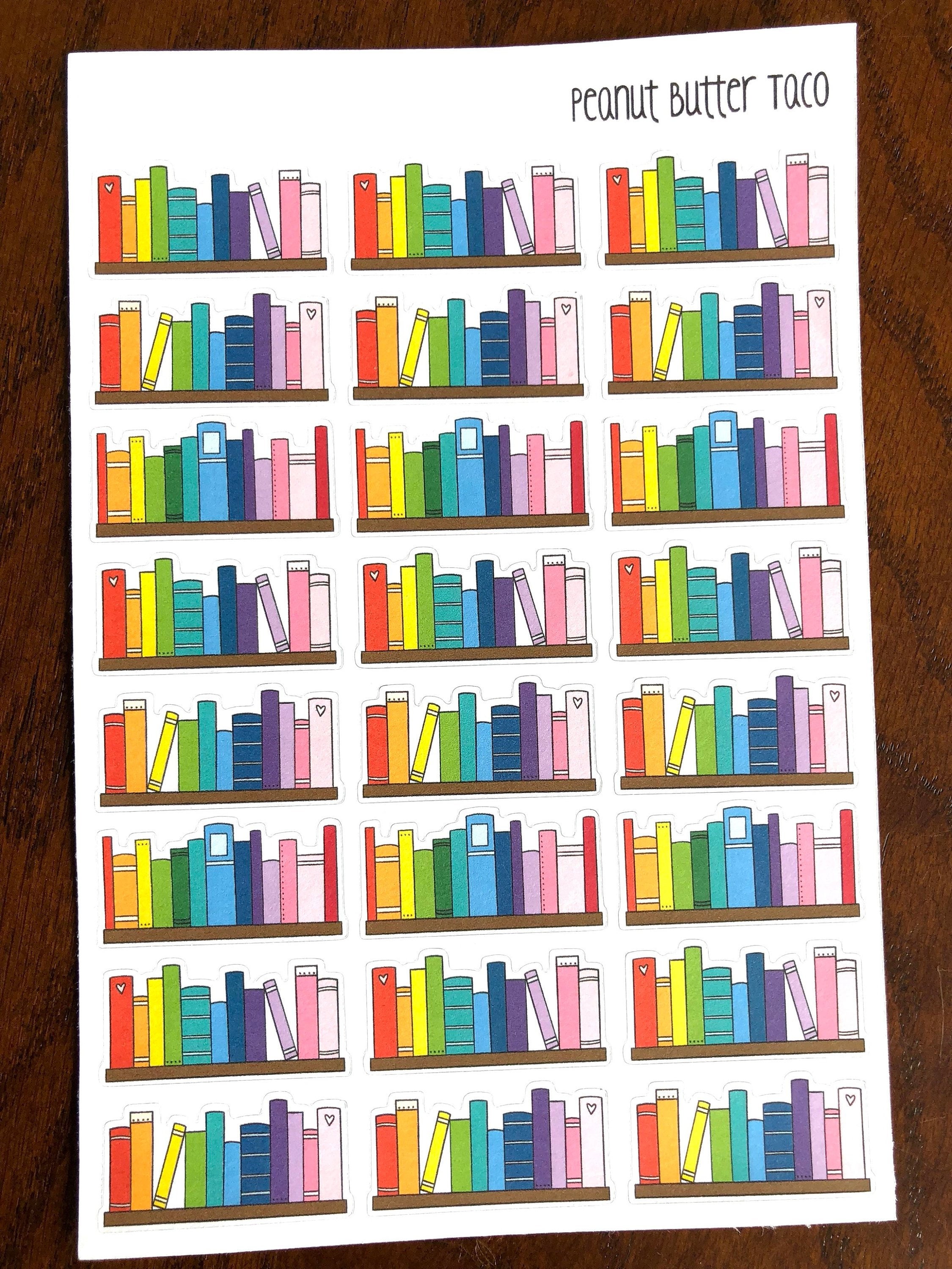 Large Rainbow Bookshelf Planner Stickers Bookshelves Planner | Etsy