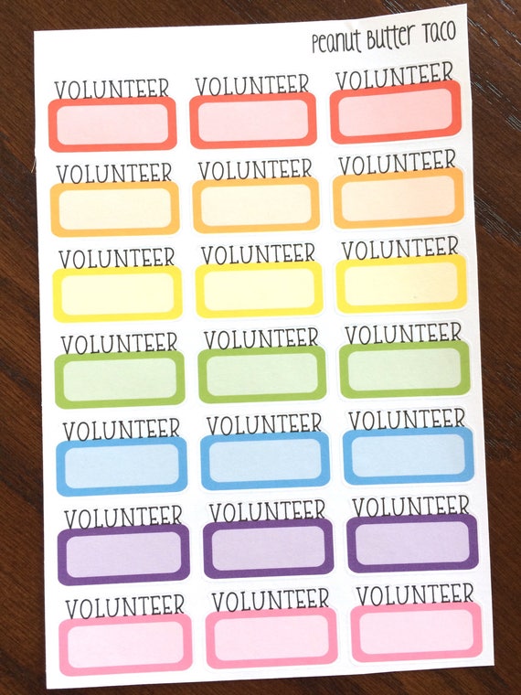 Volunteer Stickers Volunteer Planner Stickers Volunteer | Etsy