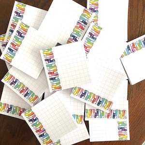 Bookstack Grid Sticky Notes - Reading Sticky Notes - Bookworm Gift ...