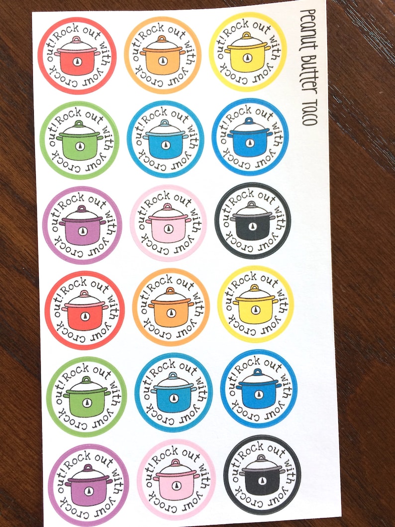 Rock Out With Your Crock Out Stickers Crock Pot Planner - Etsy