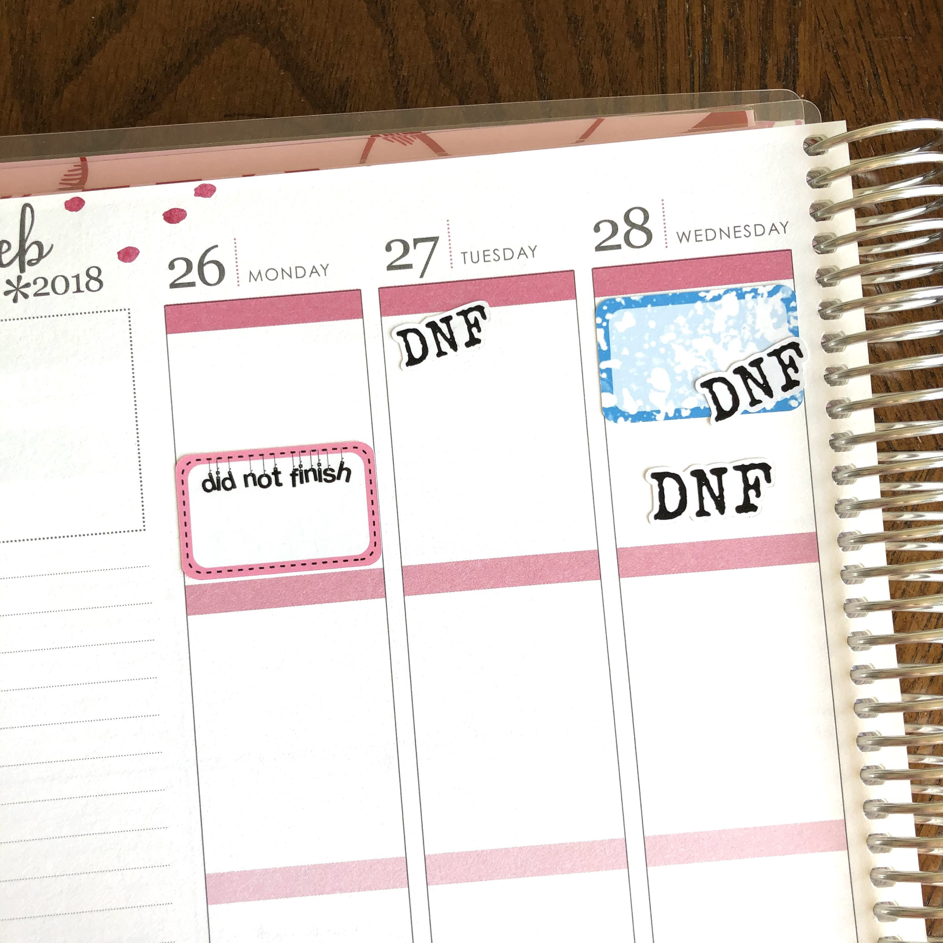 DNF Reading Planner Stickers - Did Not Finish - Bookish Stickers - Book ...