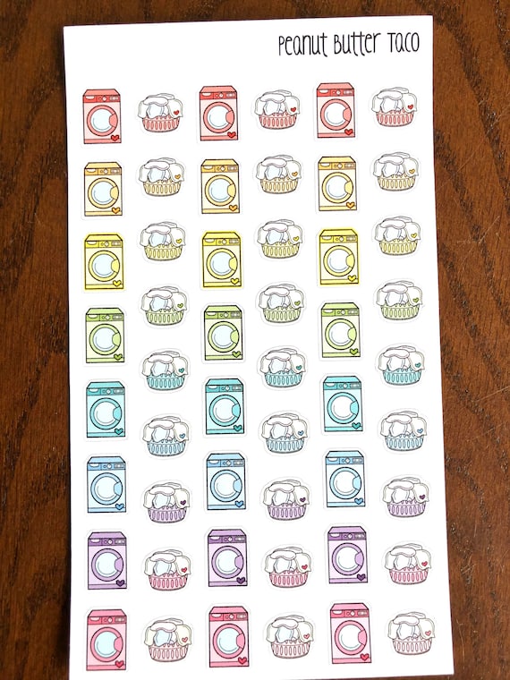 Laundry Planner Stickers Cleaning Planner Stickers Washing | Etsy