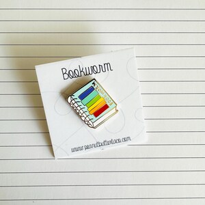 The Bookworm Life Enamel Pin - Reading Notebook Bookish Enamel Pin ...