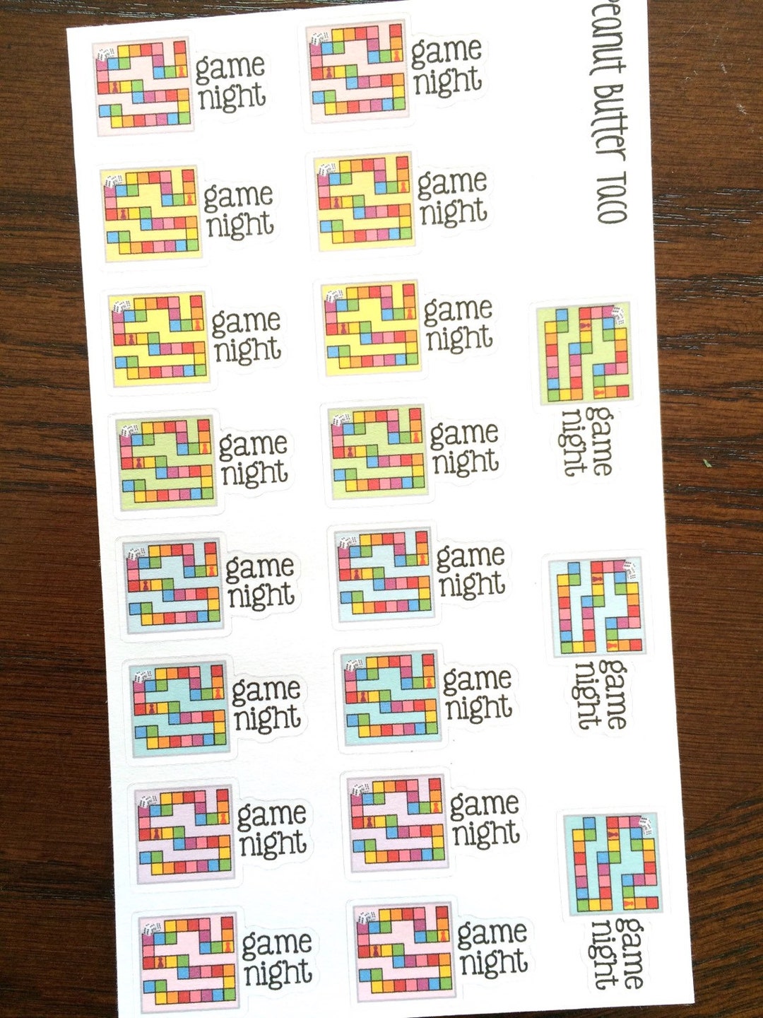 Game Night Planner Stickers - Board Game Stickers - Game Night Stickers ...