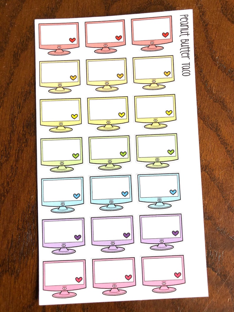 Large TV Planner Stickers TV Stickers Televison Stickers - Etsy