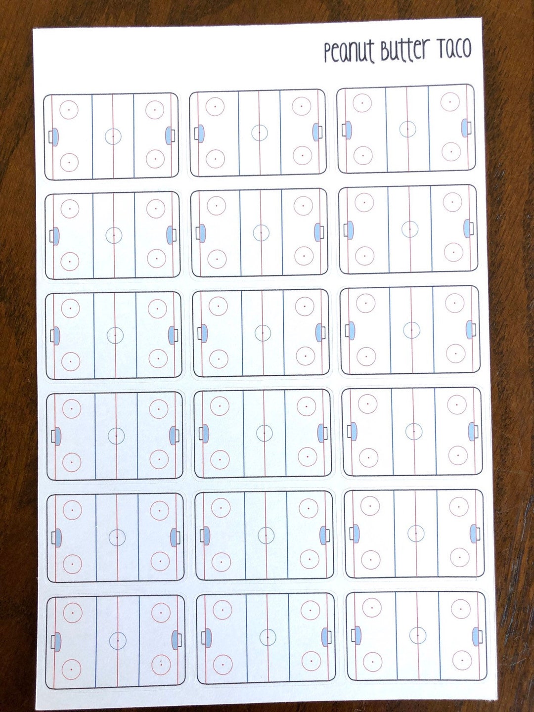 Hockey Rink Half Boxes - Hockey Planner Stickers - Half Box Stickers ...