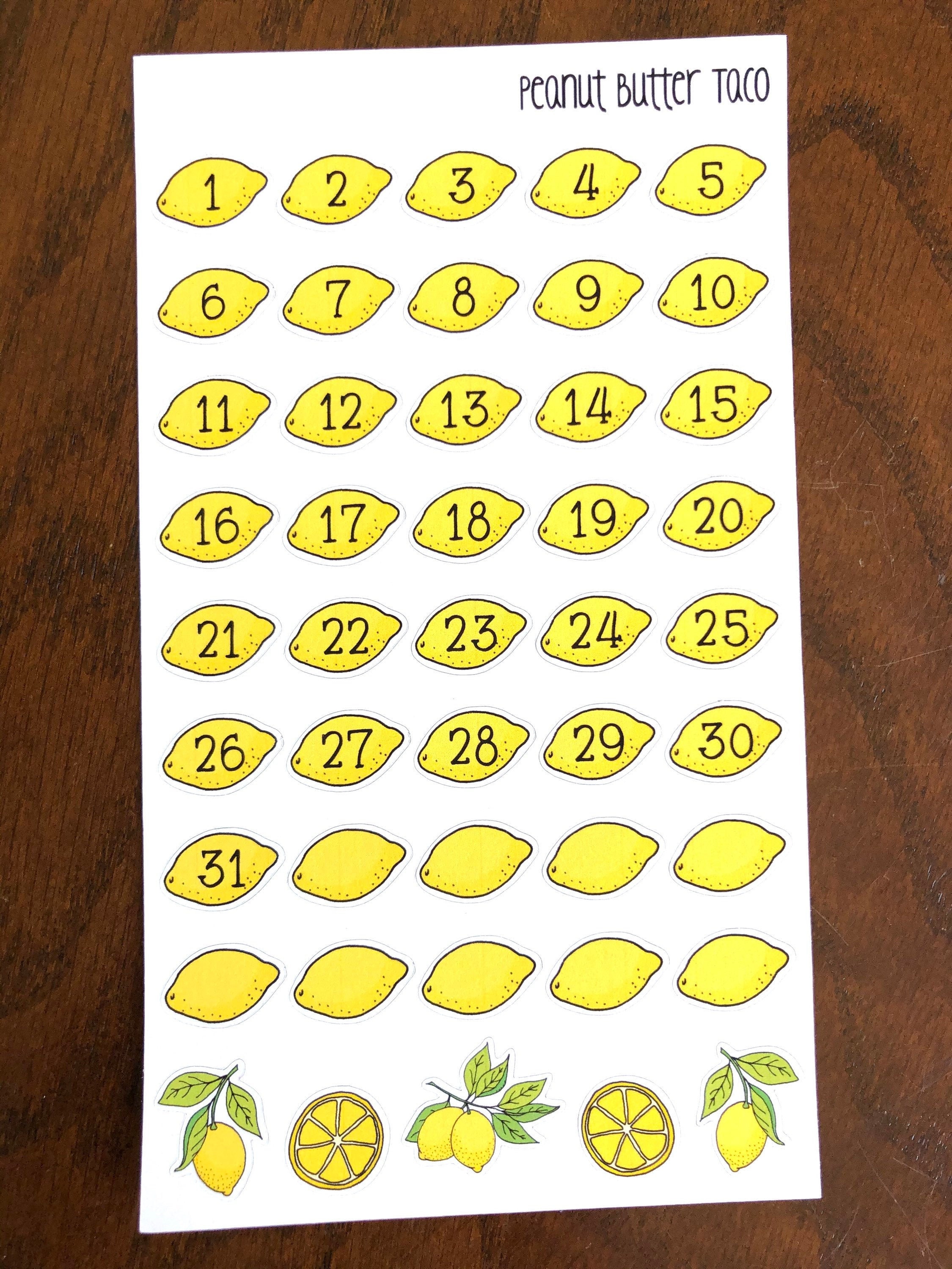 Lemon Date Covers Lemons Planner Stickers Lemon Dates | Etsy