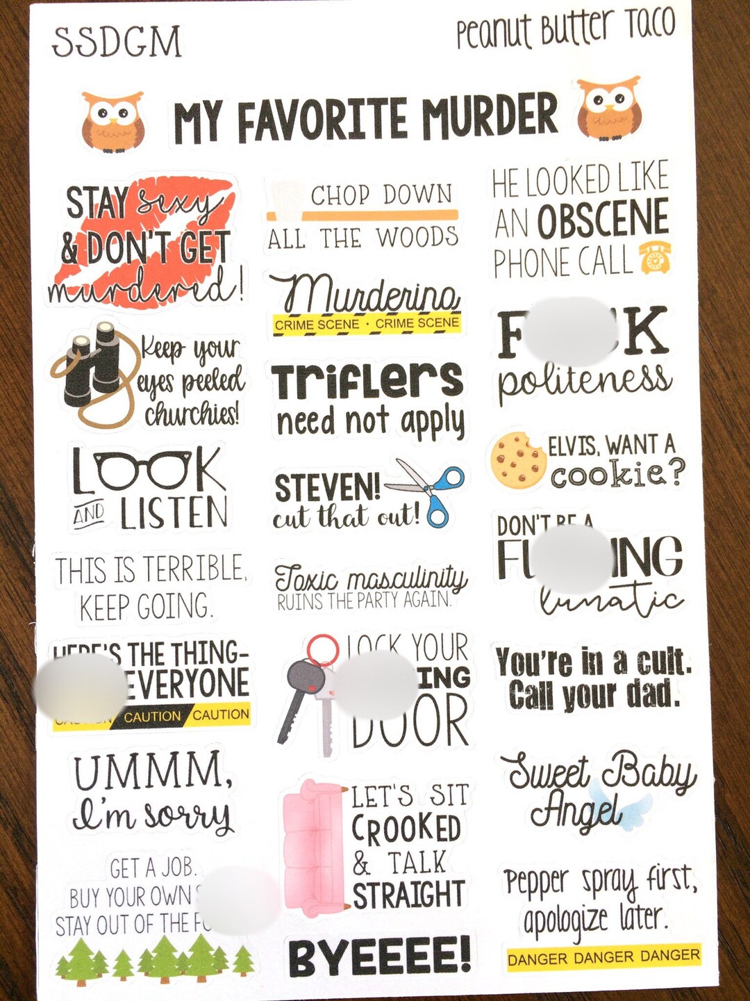 My Favorite Murder Quote Stickers - Mature - MFM Podcast Stickers ...