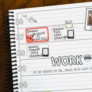 White E-reader Started & Finished Reading Planner Stickers - Reading ...