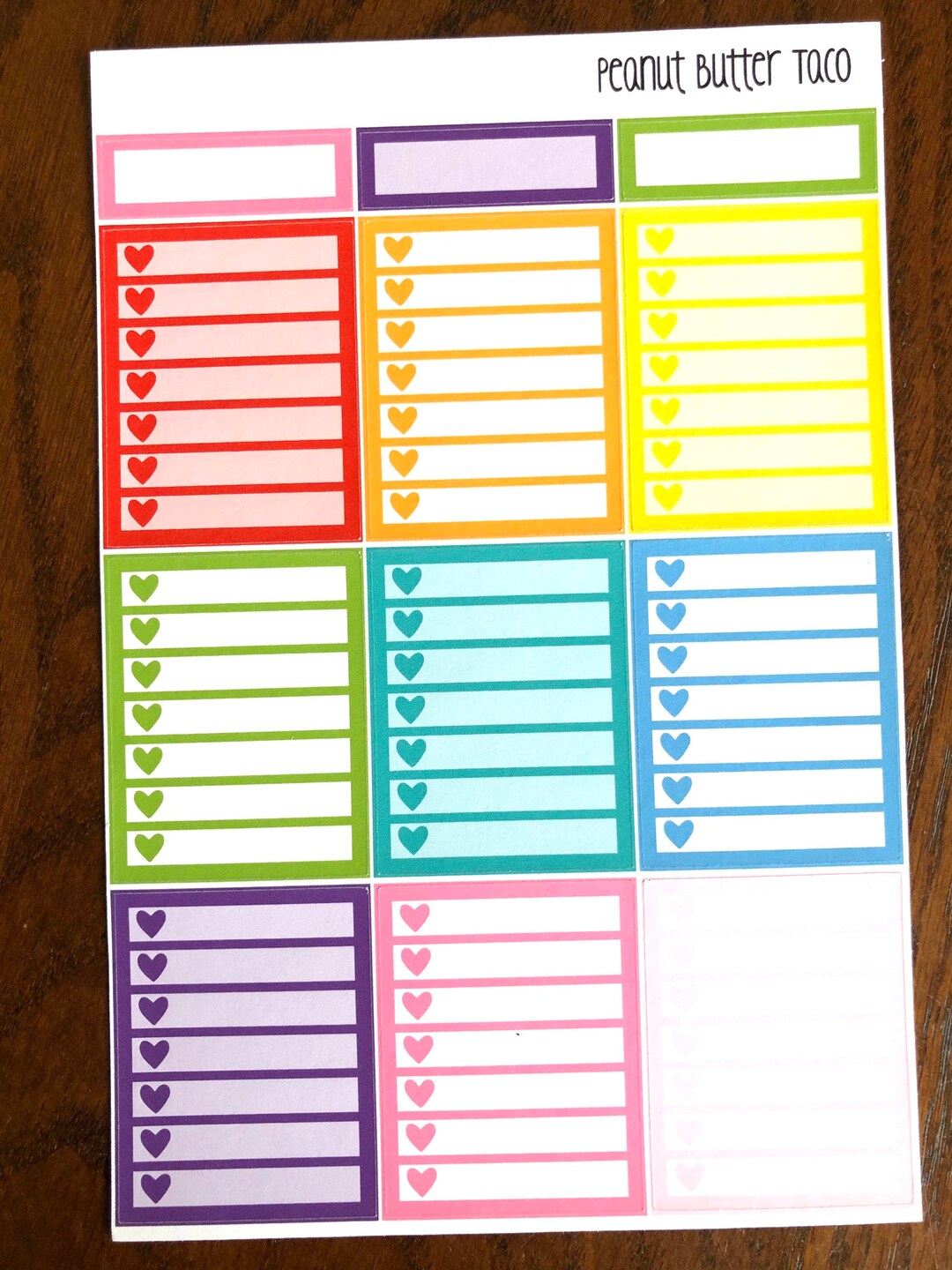 Full Box Checklist Planner Stickers - Heart Checklists - to Do List ...