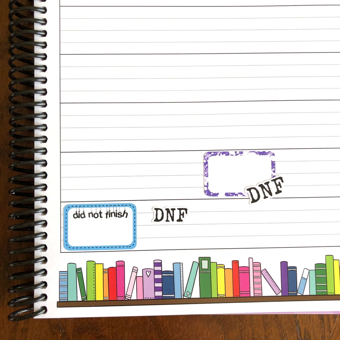 DNF Reading Planner Stickers - Did Not Finish - Bookish Stickers - Book ...