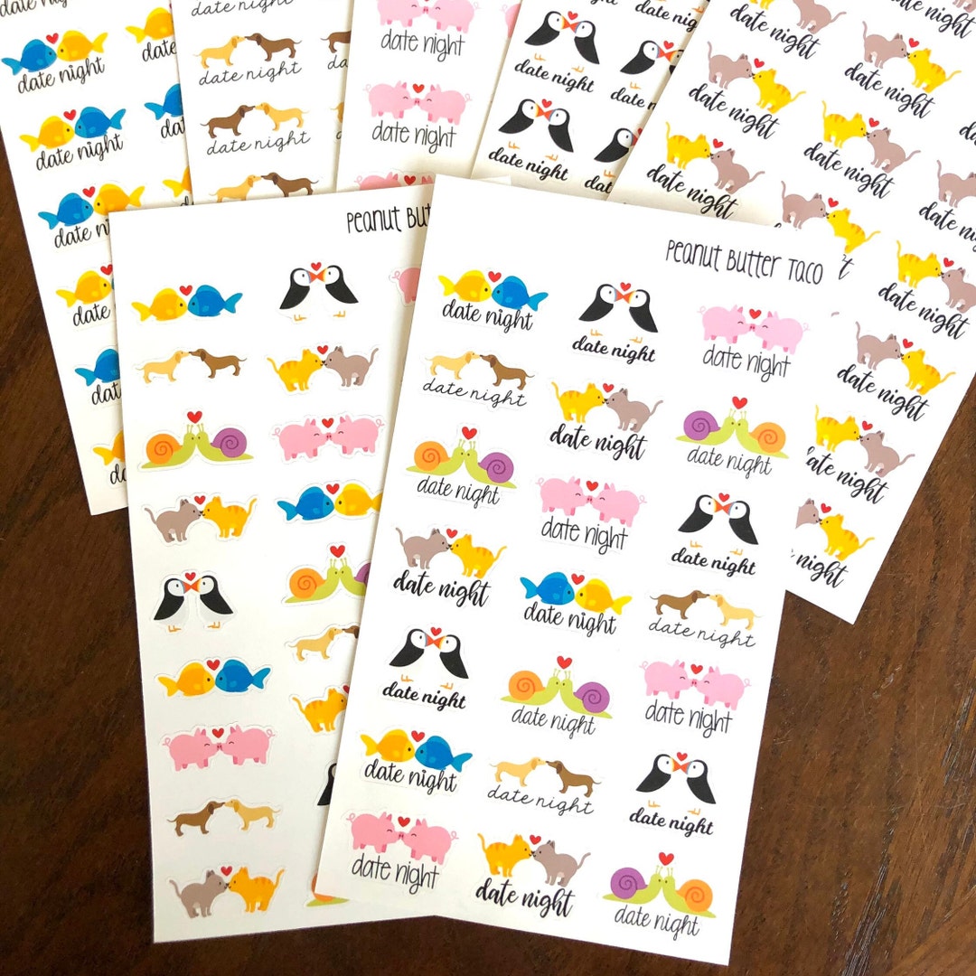 LAST CHANCE Date Night Stickers - Animal Date Night Planner Stickers ...