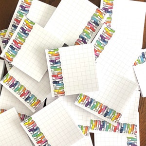 Bookstack Grid Sticky Notes - Reading Sticky Notes - Bookworm Gift ...