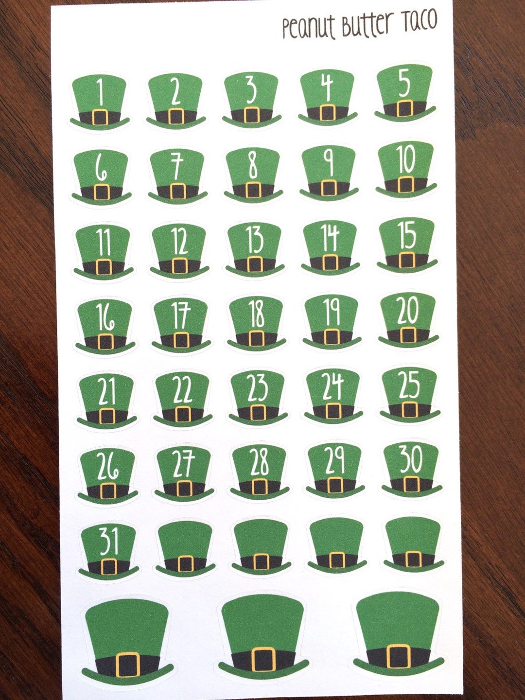 Leprechaun Hats Date Covers Planner Stickers - St Patrick's Day ...