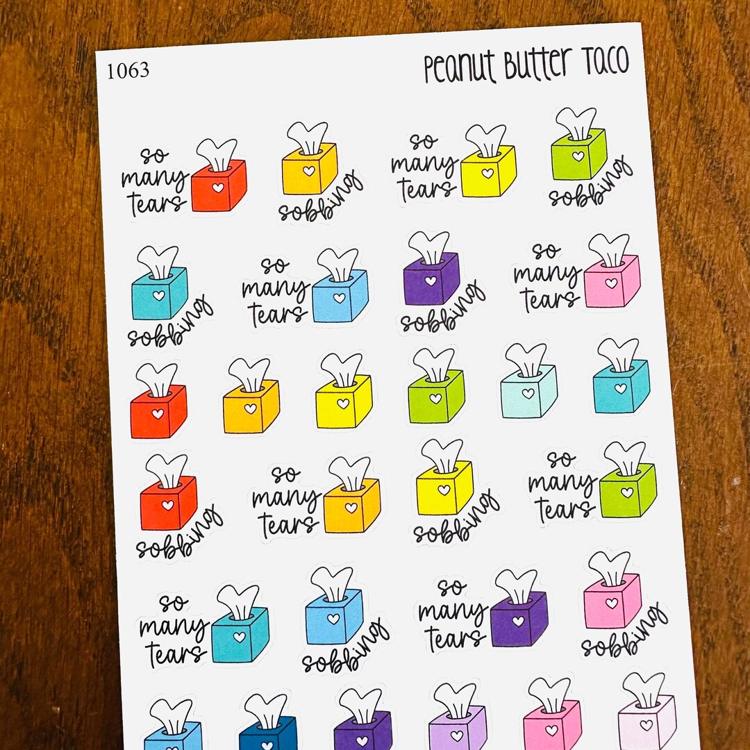 So Many Tears Reading Planner Stickers - Tear Jerker Book - Crying ...