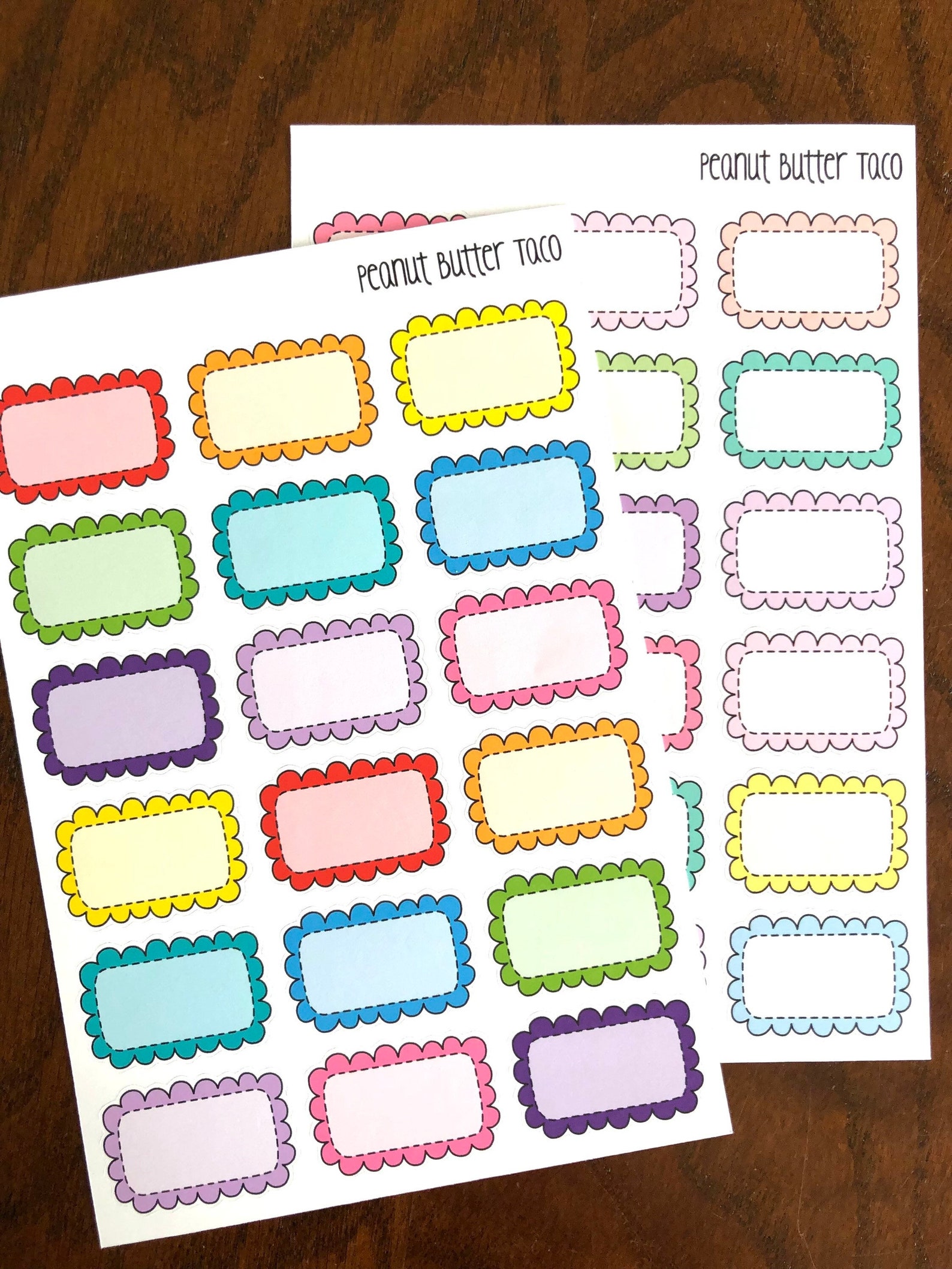 Scallop Half Boxes - Rainbow or Pastel - Scalloped Doodle Planner ...