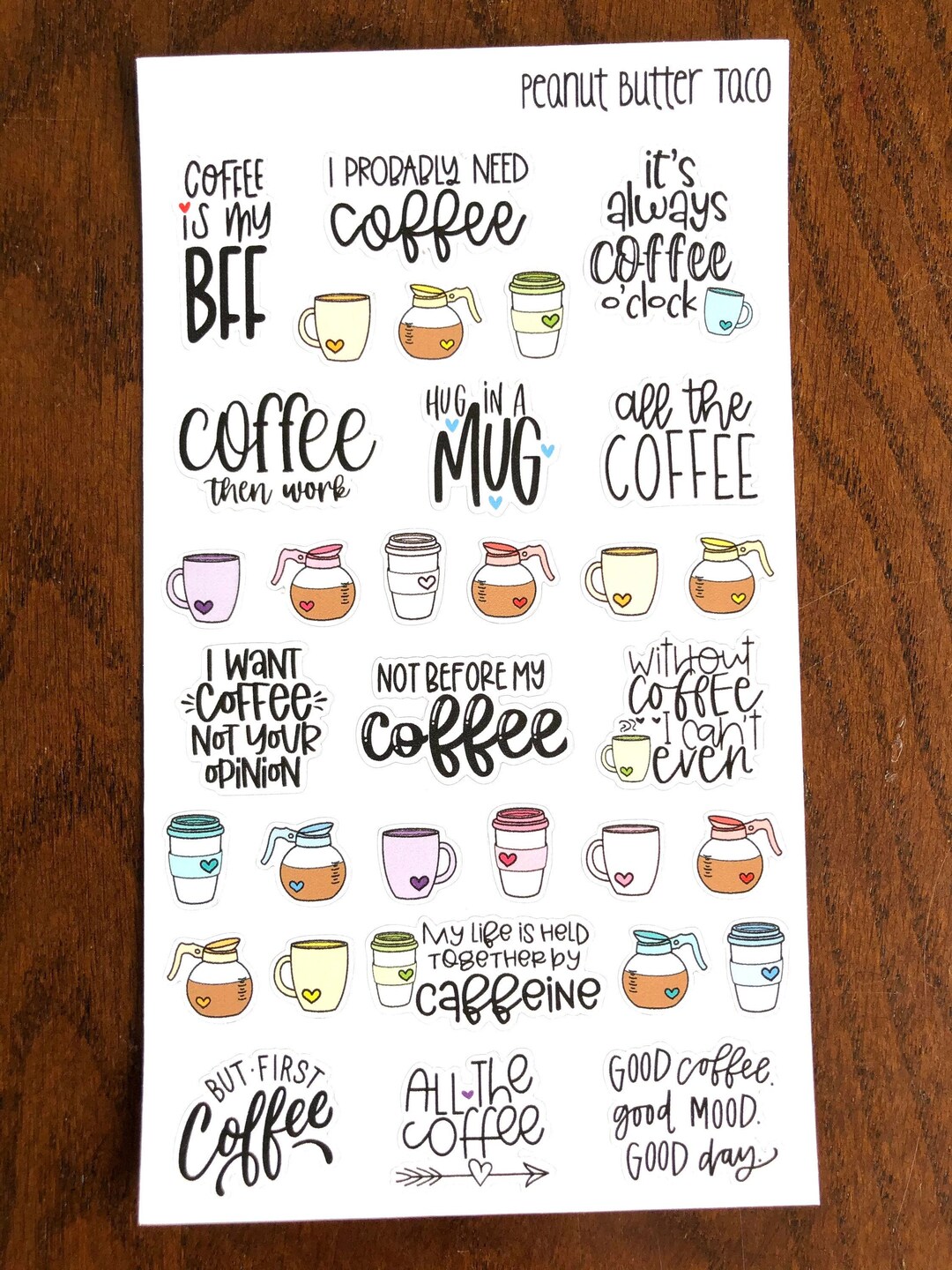 Coffee Lover Quotes - Planner Stickers - Coffee Sayings Stickers ...