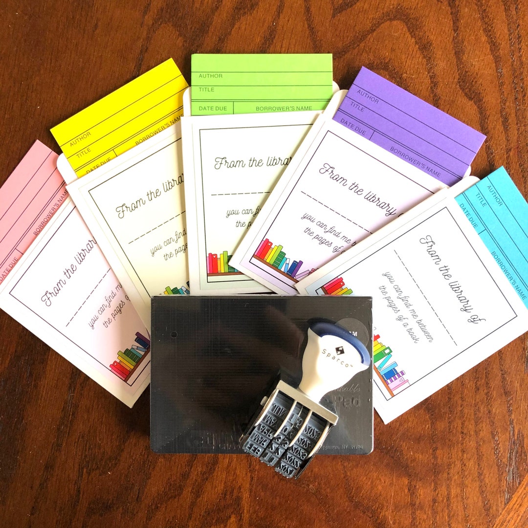 Library Kit - Bookworm Gift - Library Pockets - Bookish Library Set ...