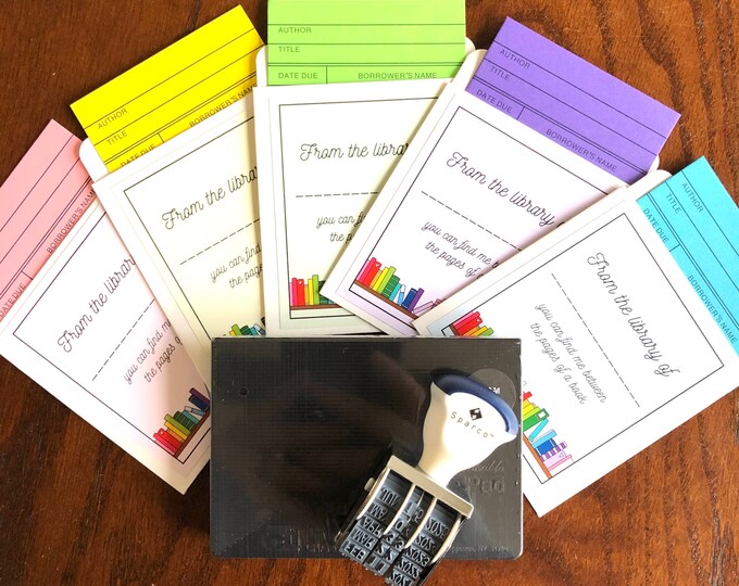 Library Kit - Bookworm Gift - Library Pockets - Bookish Library Set ...