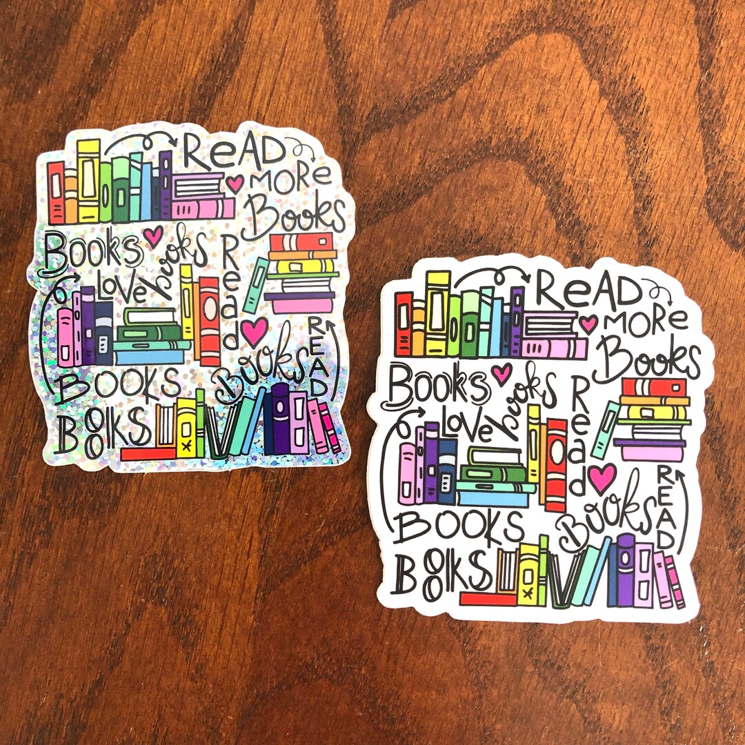 Read More Books Glitter or White Vinyl Sticker - Holo Bookish Vinyl ...
